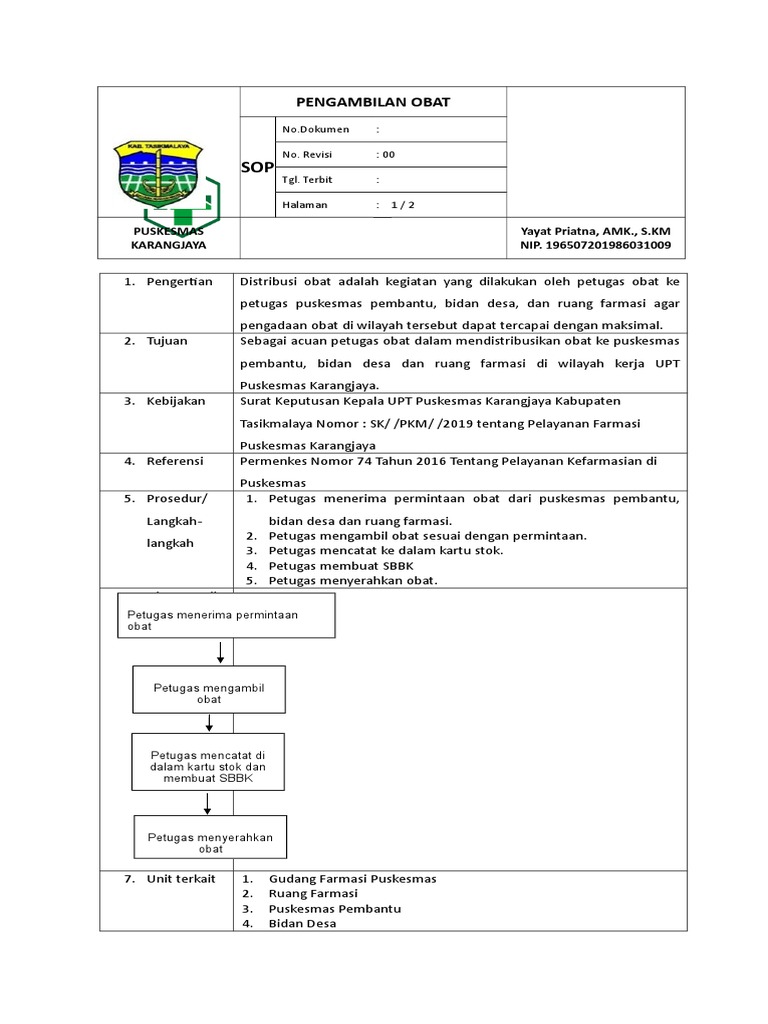 Sop Pengambilan Obat Pdf