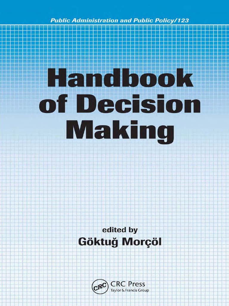 Handbook of Decision Making PDF | PDF | Rationality | Public Administration