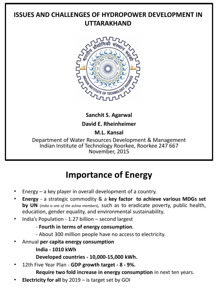 Issue and Challenges of Hydropower Development in Uttarakhand | PDF ...