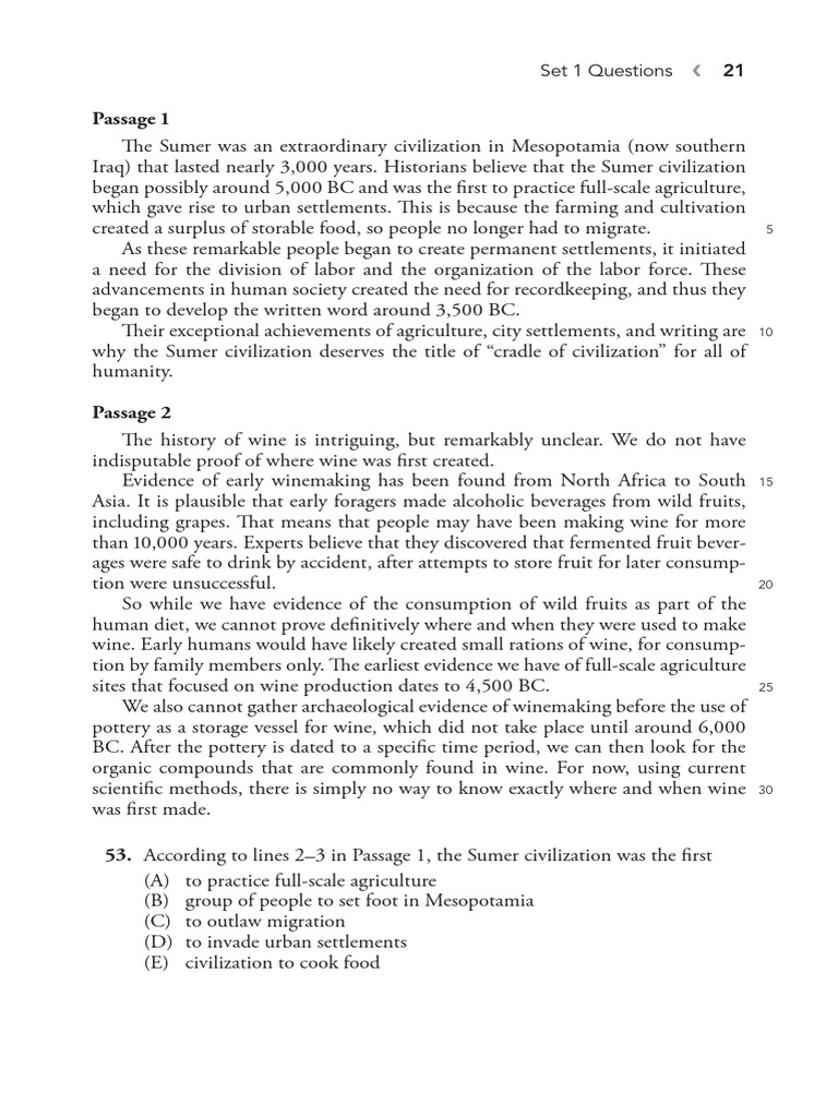 Passage 1: Set 1 Questions | PDF | Mesopotamia | Civilization