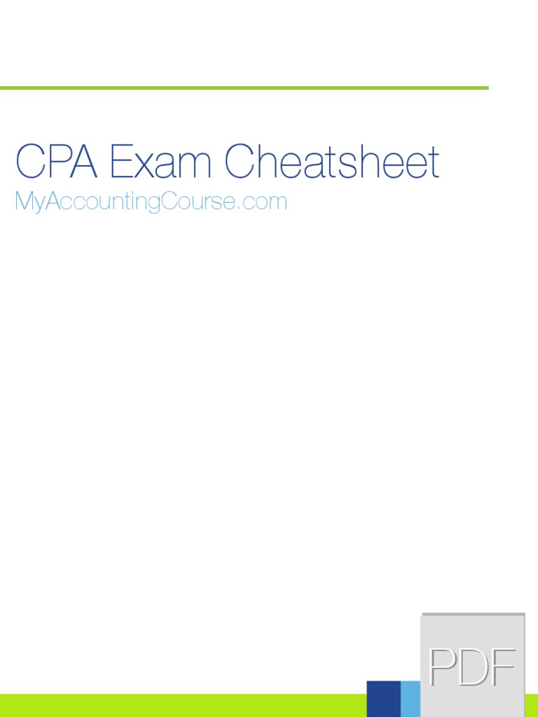 Cpa Exam Cheatsheet | PDF | Uniform Certified Public Accountant ...