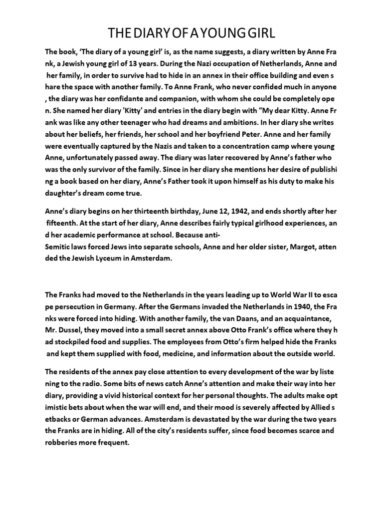 THE Diary OF A Young Girl | PDF | Anne Frank