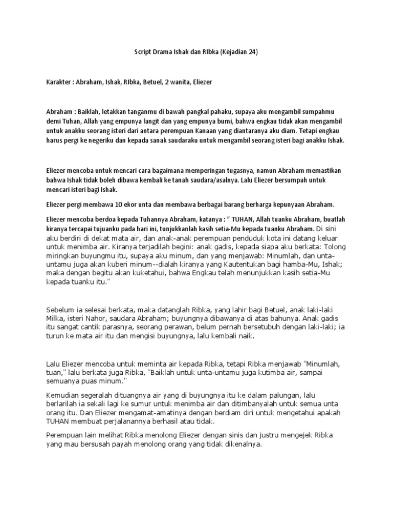 Script Drama Ishak Dan RIbka | PDF