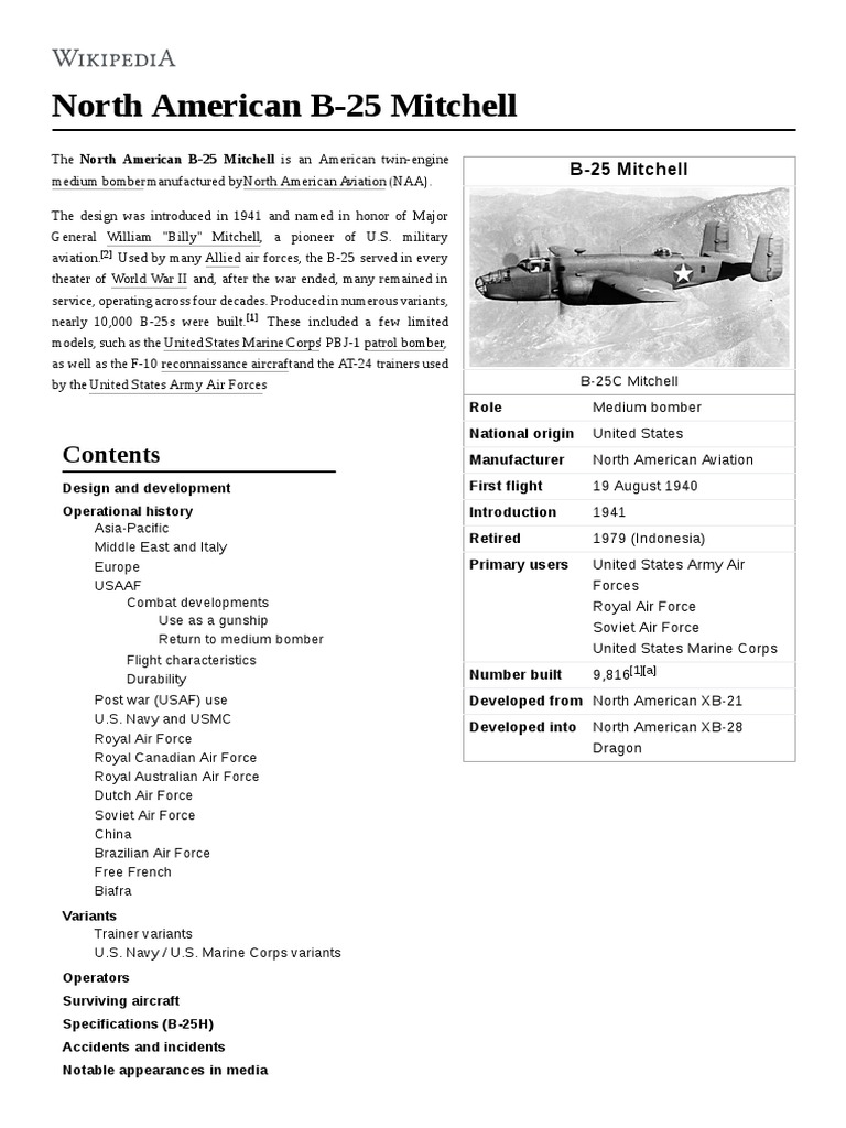 North American B-25 Mitchell | PDF | Aviation | Military