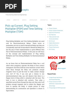 PSM and TMS Settings in Relays | PDF | Relay | Transformer