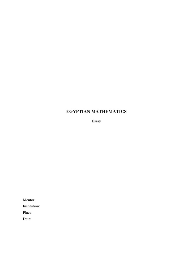 Egyptian Mathematics: Essay | PDF | Numbers | Multiplication