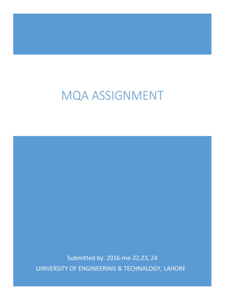 MQA ASSIGNMENT DMAIC APPLICATION | PDF | Six Sigma | Business