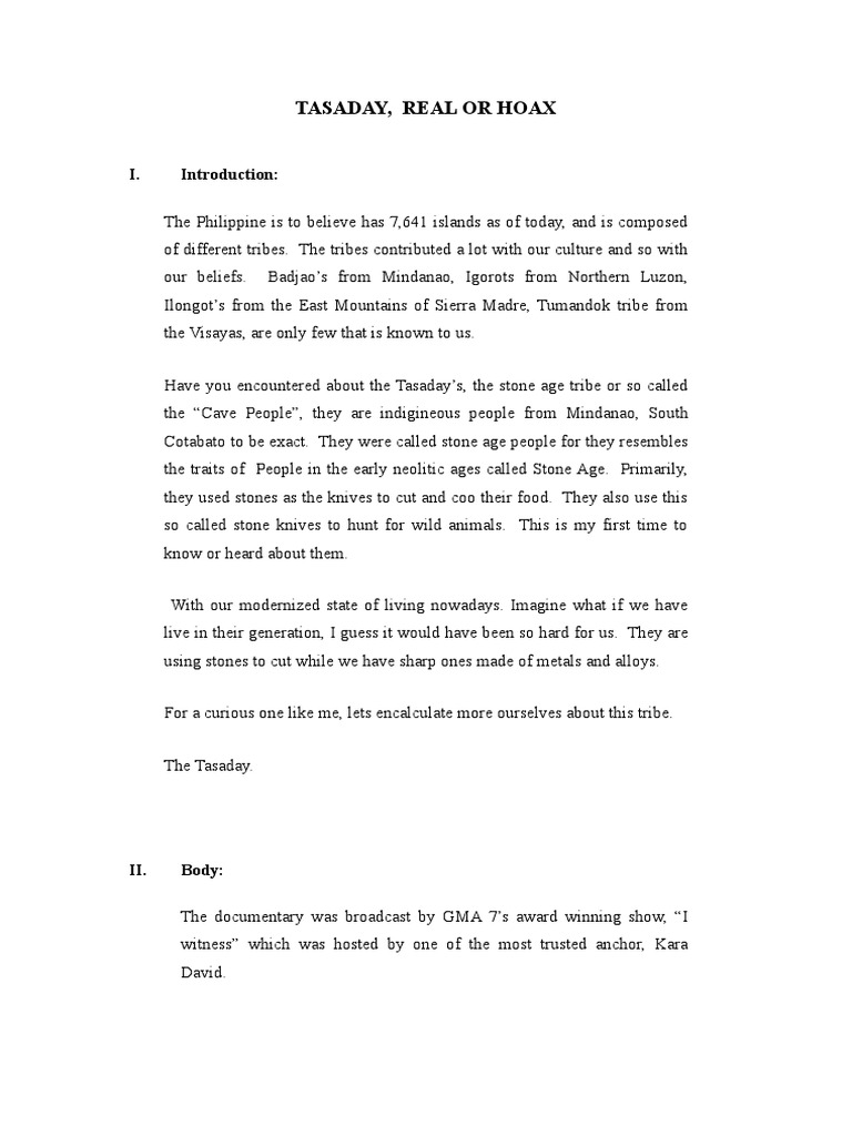 Tasaday, Real or Hoax | PDF