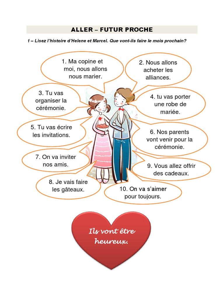 Aller Futur Proche Comprehension Ecrite Texte Questions Comprehension ...