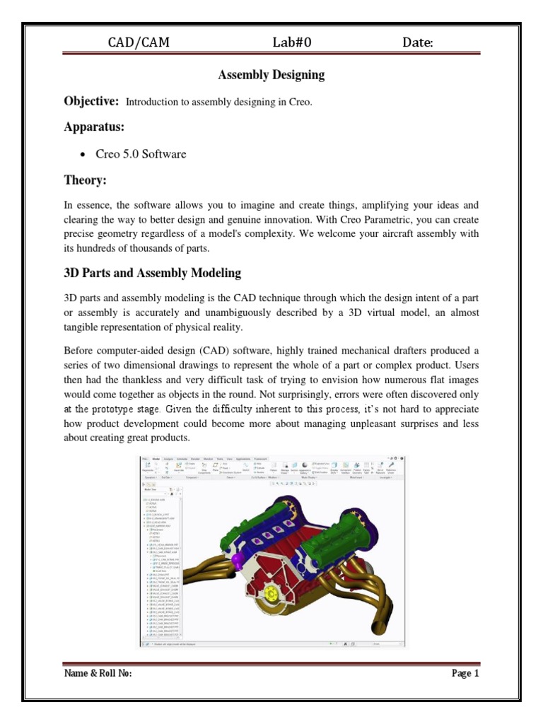 Creo Assembly Design Tutorial | PDF | Computer Aided Design | 3 D ...