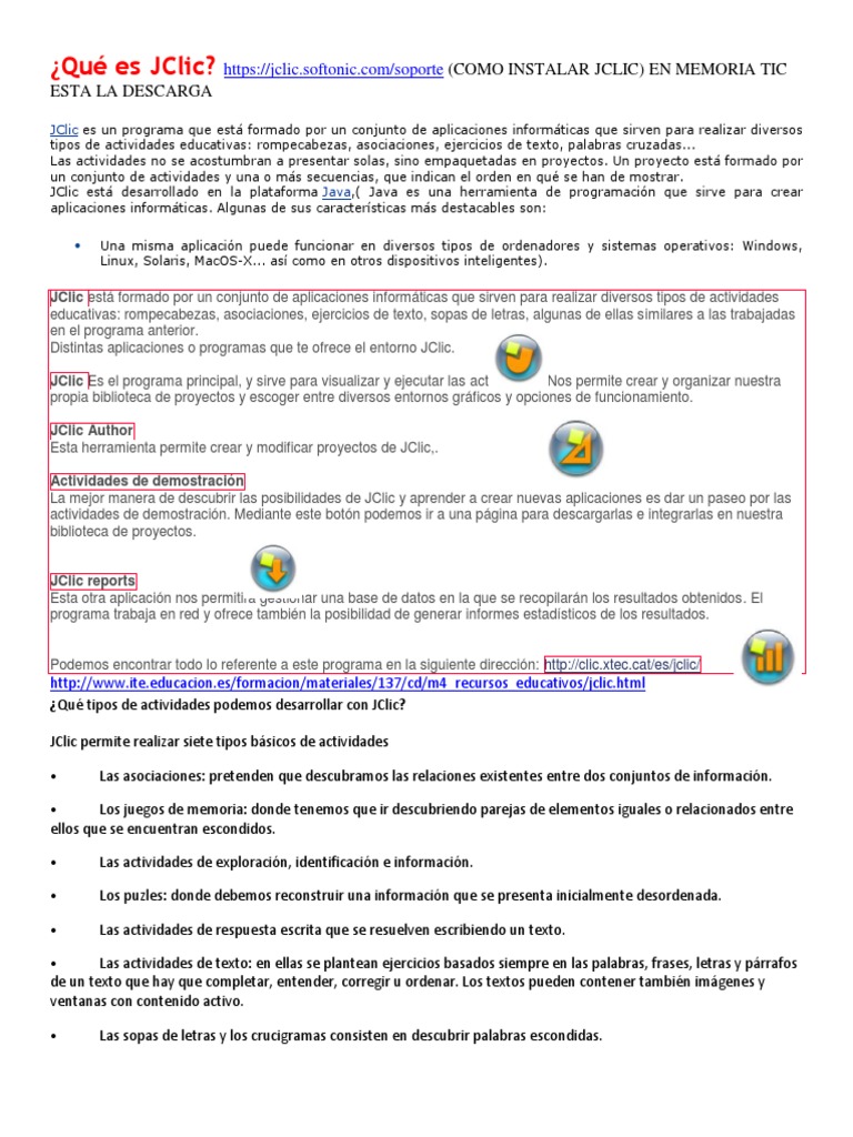 Jclic Programa Y Sopa Sex Resp Pdf Java Lenguaje De Programación Biblioteca Informática