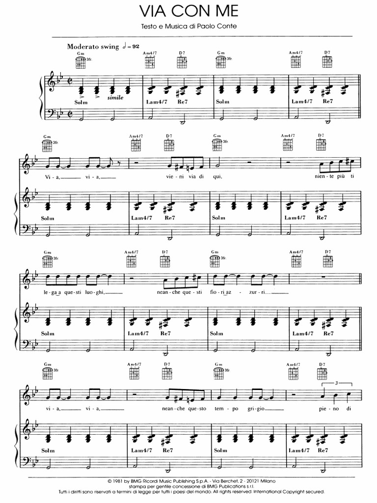 Via Con Me Paolo Conte PDF | PDF
