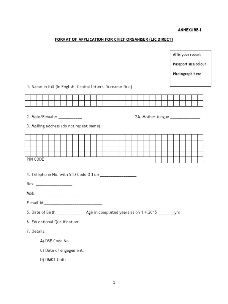 CO Application Form | PDF