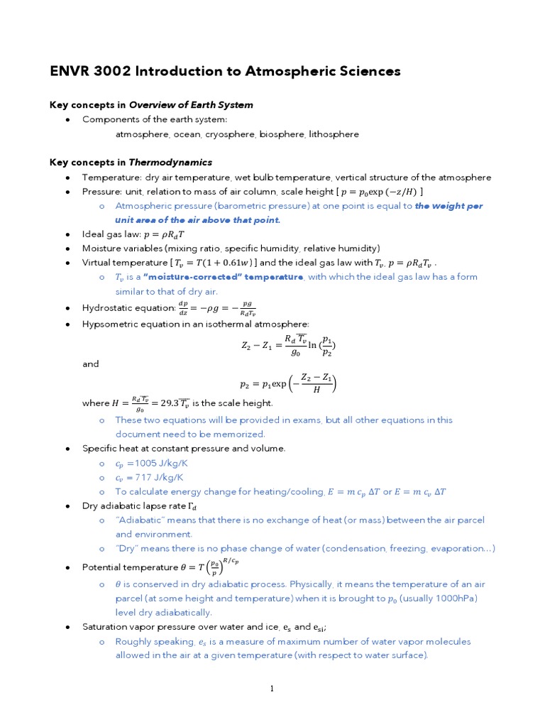 Introduction to Atmospheric Sciences | PDF | Relative Humidity | Humidity