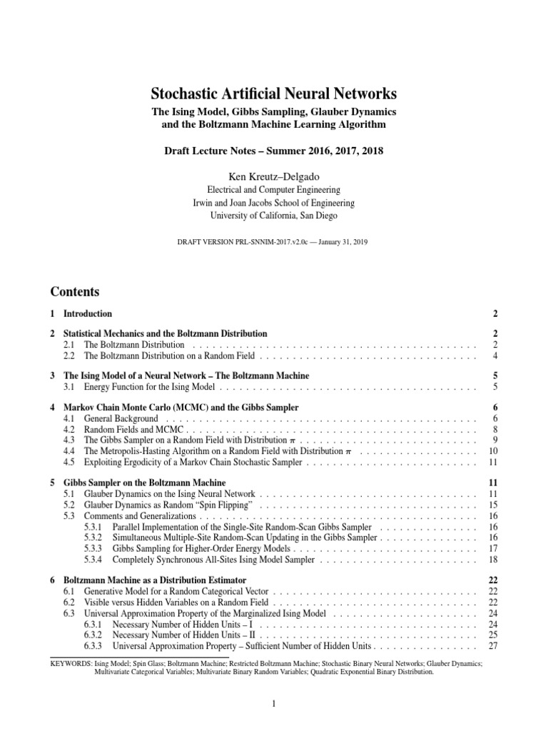 Stochastic Neural Networks v2.0c PDF | PDF | Markov Chain | Probability ...