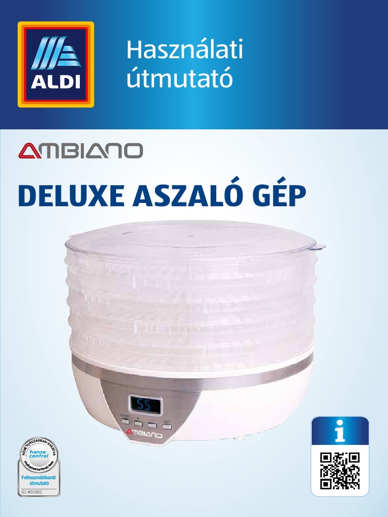 Hasznalati Utmutato Deluxe Aszalogep | PDF