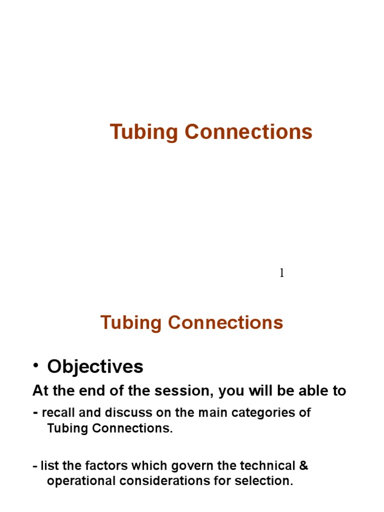 04 Tubing Connections | PDF | Pipe (Fluid Conveyance) | Mechanical ...