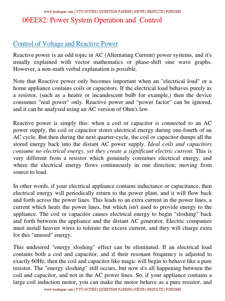 Voltage and Reactive Power Control | PDF | Ac Power | Electric Power