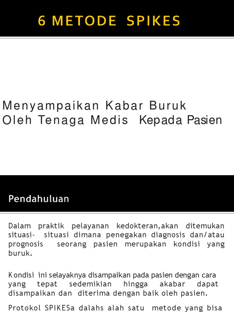 Metode Spikes | PDF | Pengembangan Diri | Kesehatan Holistik
