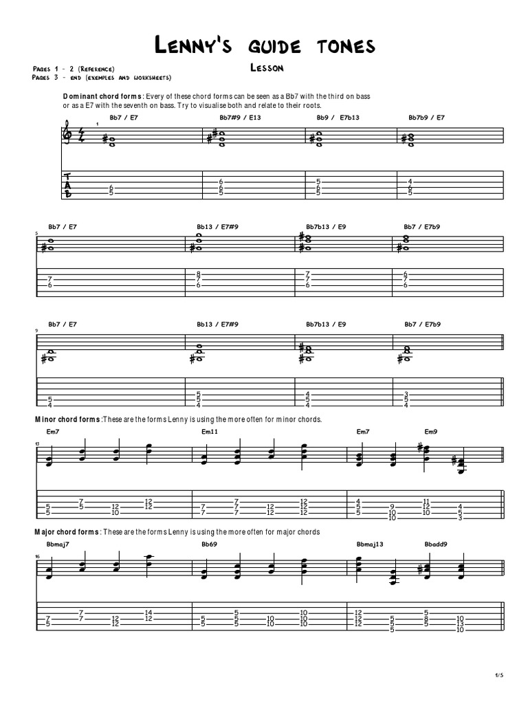 Lenny's Guide Tones: Lesson | PDF | Musical Techniques | Harmony