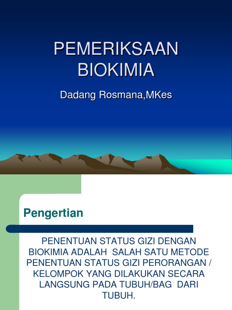 Pemeriksaan Biokimia | PDF