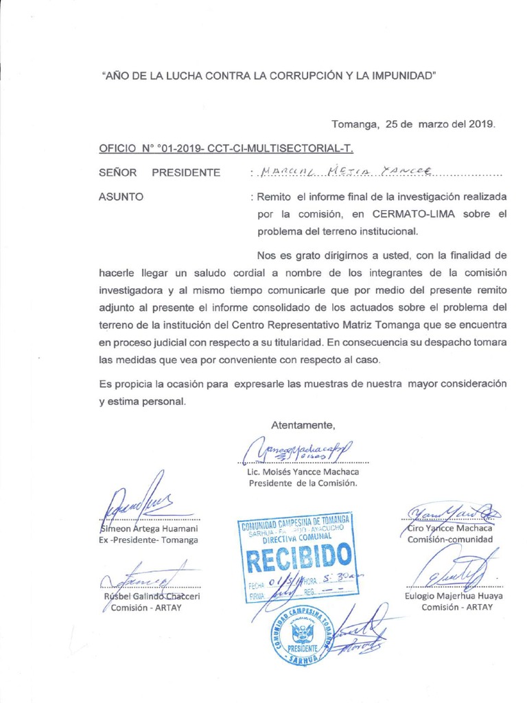 Informe Final de La Comision | PDF | Lima | Conceptos legales