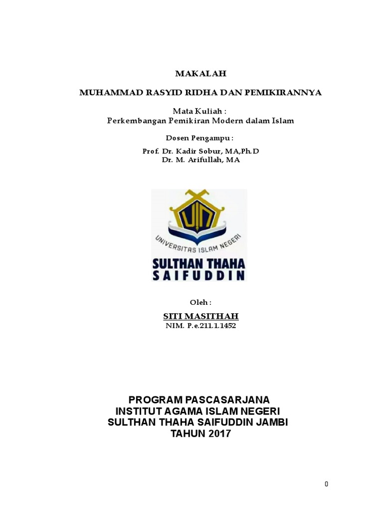 Sejarah Dan Pemikiran Rasyid Ridha | PDF | Agama & Spiritualitas | Politik