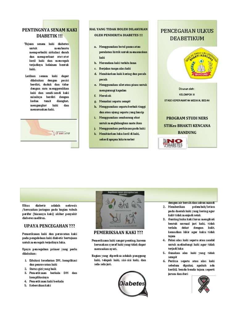 Leaflet Pencegahan Ulkus DM | PDF