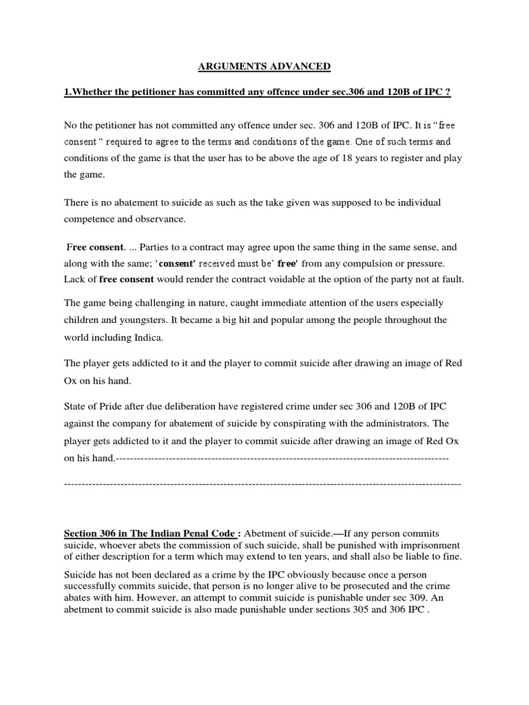 Arguments Advanced 1.whether The Petitioner Has Committed Any Offence ...