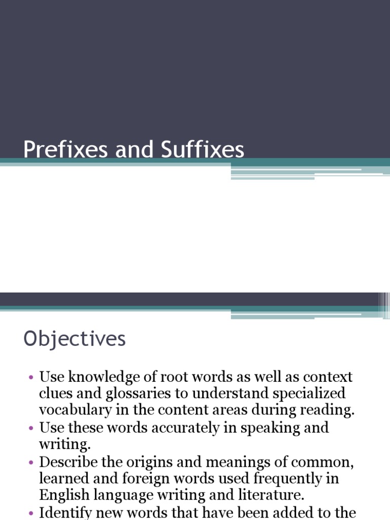 Understanding Prefixes and Suffixes | PDF | English Language | Word