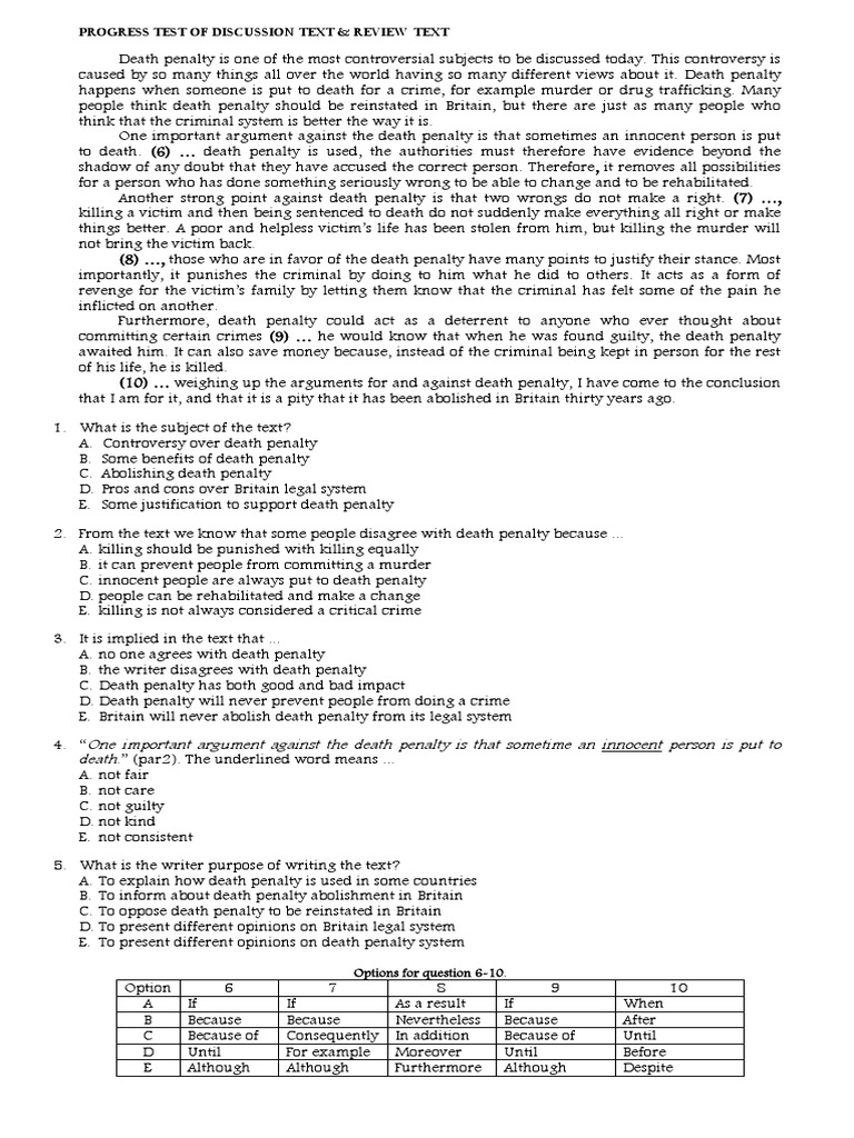 Discussion Text Exercise 2 | PDF | Capital Punishment | Telephone