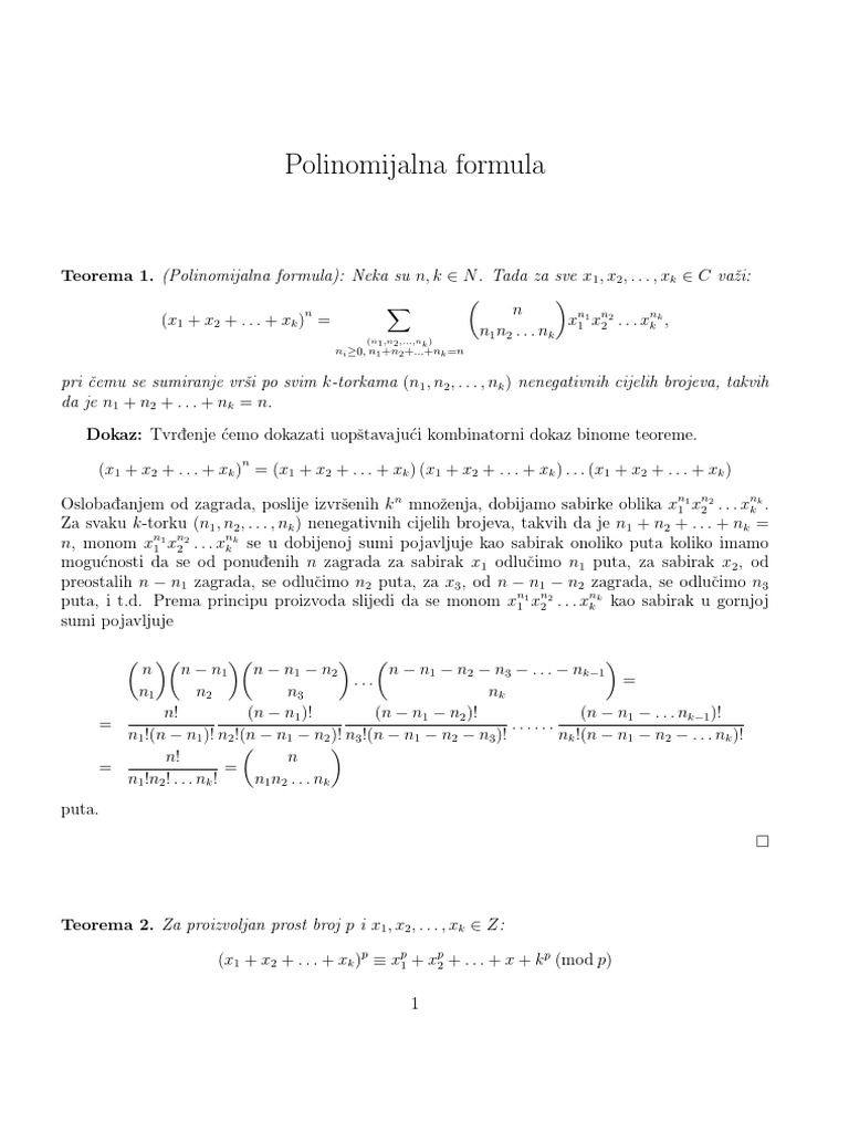 Polinomijalna Formula | PDF