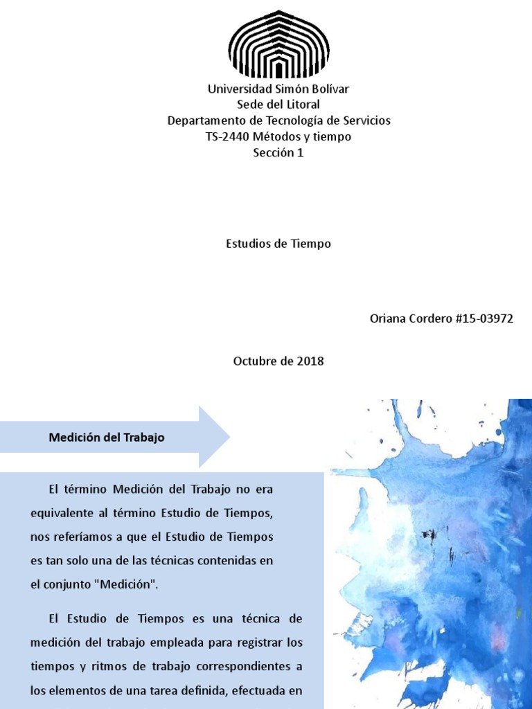 Estudio De Tiempos En Medición Del Trabajo Pdf Ritmo Medición