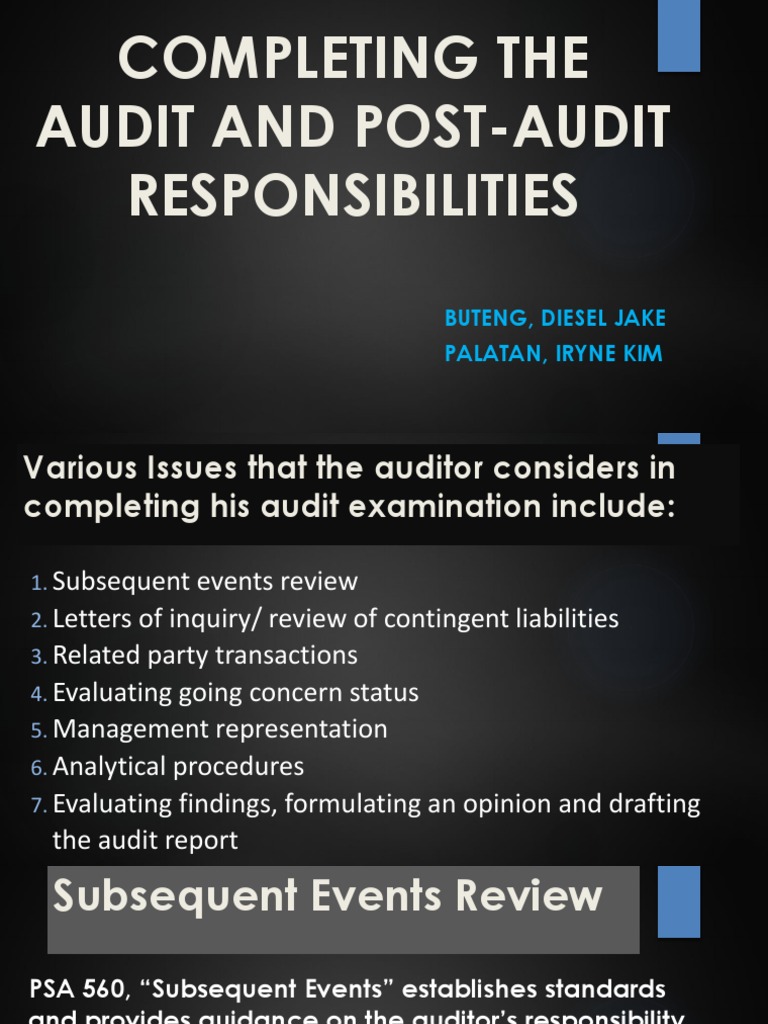 Completing The Audit Cycle | Download Free PDF | Going Concern ...