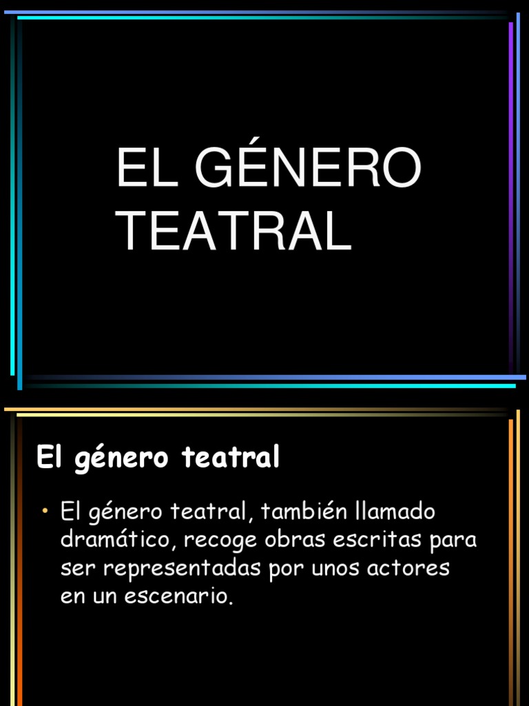 El Genero Teatral | PDF