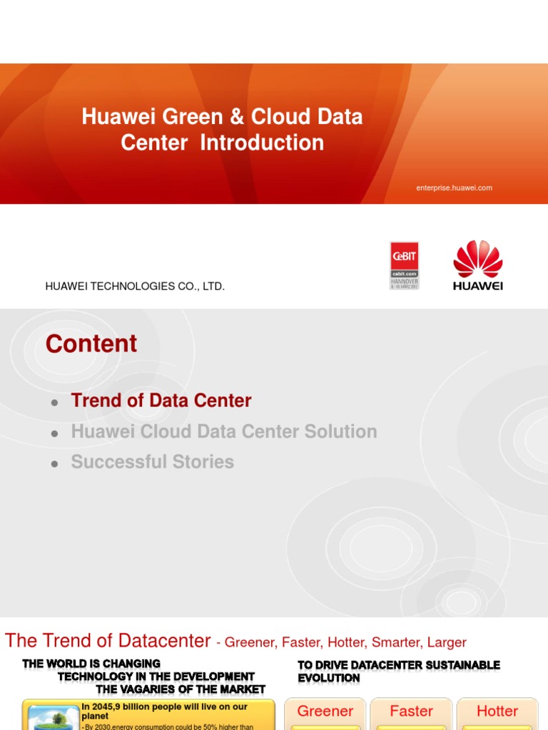 Huawei Green & Cloud Data Center Introduction: Huawei Technologies Co., LTD | PDF | Data Center ...