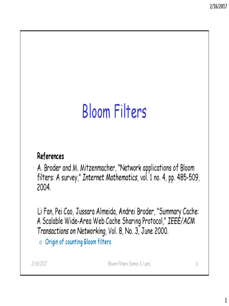 Bloom Filters: References | PDF | Computer Programming | Mathematical Concepts