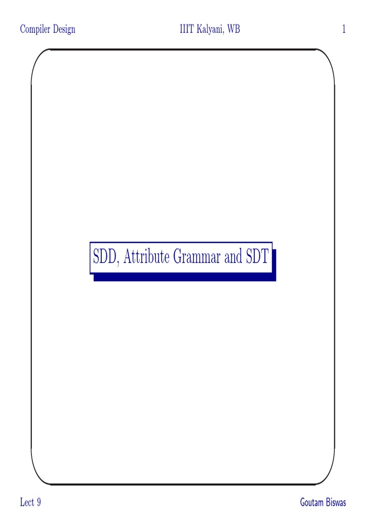 SDT | PDF | Parsing | Metalogic