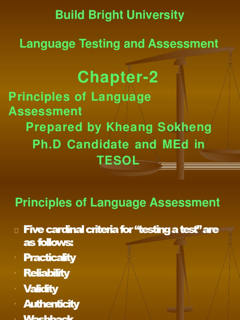 Principles of Language Assessment | PDF | Validity (Statistics ...