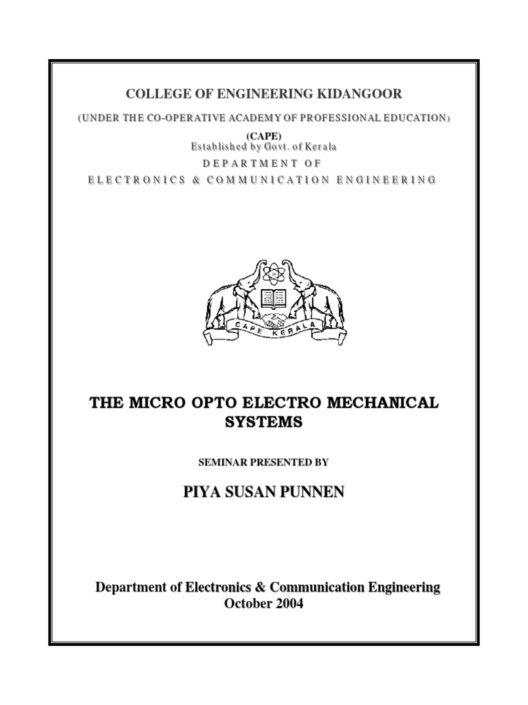 The Micro Opto Electro Mechanical Systems | PDF ...