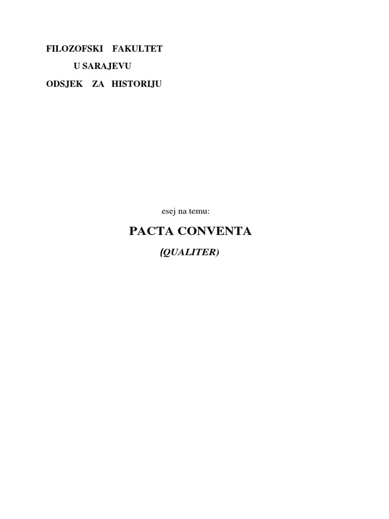 Pacta Conventa | PDF
