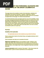 Group 2 Hydroxides and Sulfates Solubility | PDF | Hydroxide | Solubility