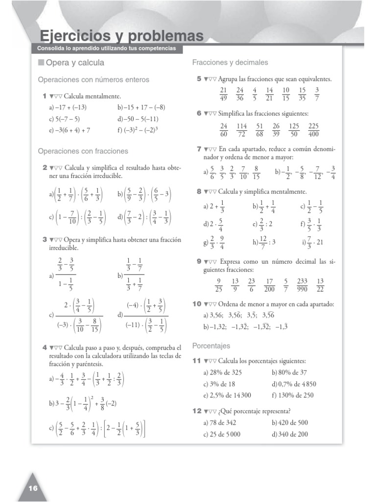 Taller Operaciones Básicas | PDF | Fracción (Matemáticas) | División (Matemáticas)