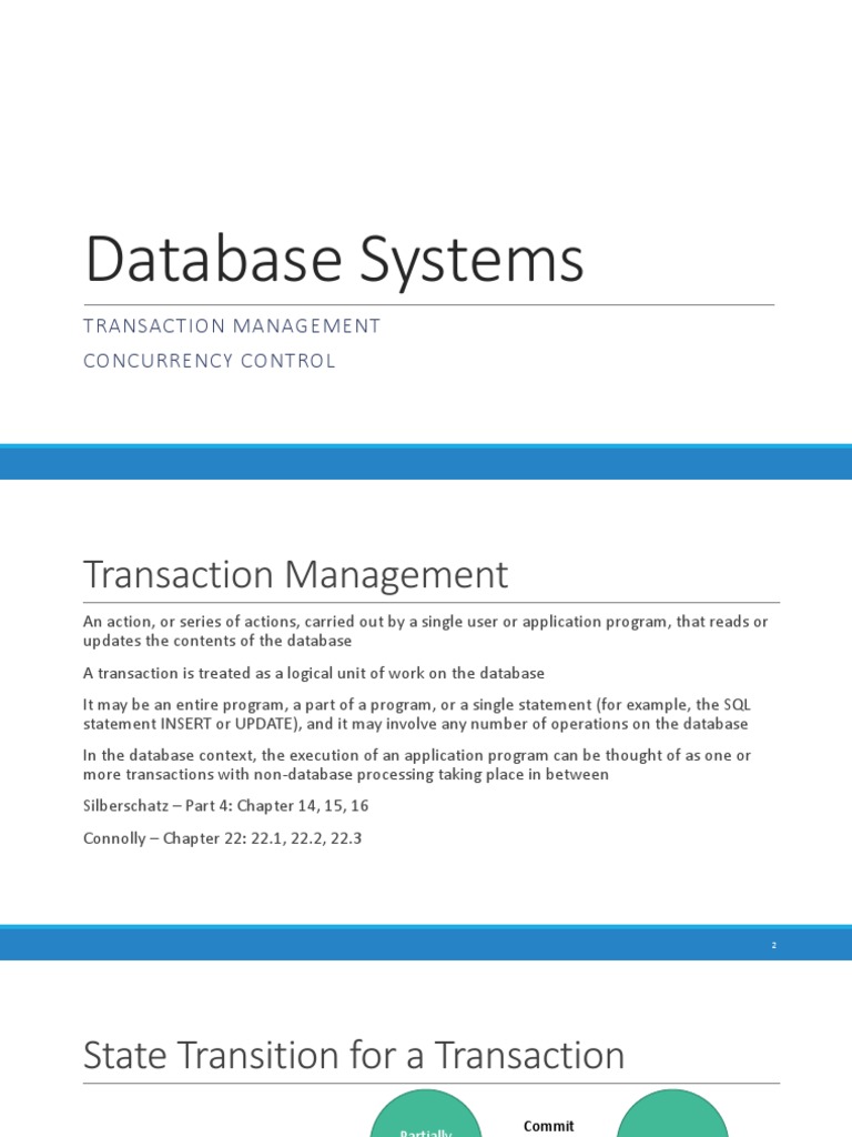 Database Systems: Transaction Management Concurrency Control | PDF | Database Transaction ...