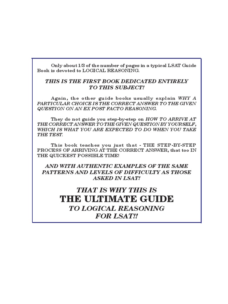 Ramki S Ultimate Guide To Logical Reasoning For Lsat PDF | PDF | Law ...