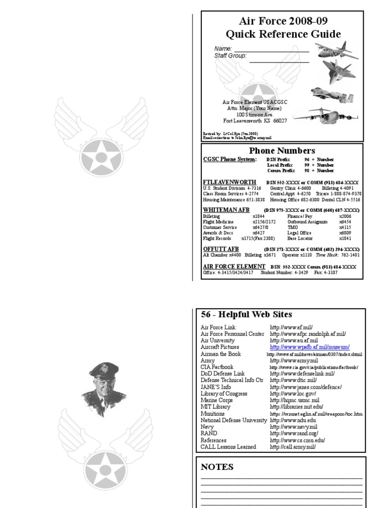 Air Force 2008-09 Quick Reference Guide | PDF | United States Air Force ...