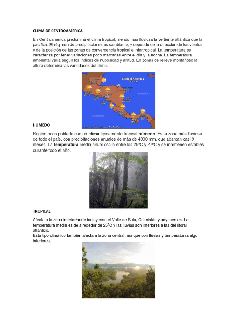 Clima y Naturaleza en Centroamérica | PDF | Zona tropical | Selva