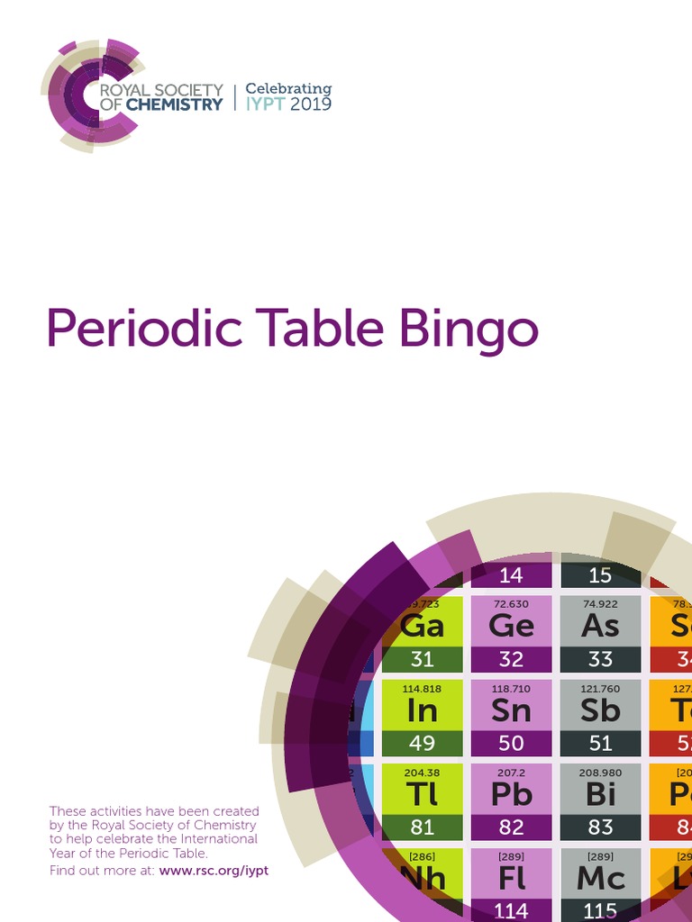3146 Element Bingo Activity Sheet - WEB PDF | PDF | Fluorine | Silicon