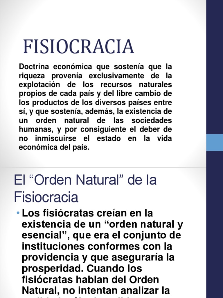 FISIOCRACIA | PDF | Adam Smith | Historia del pensamiento económico