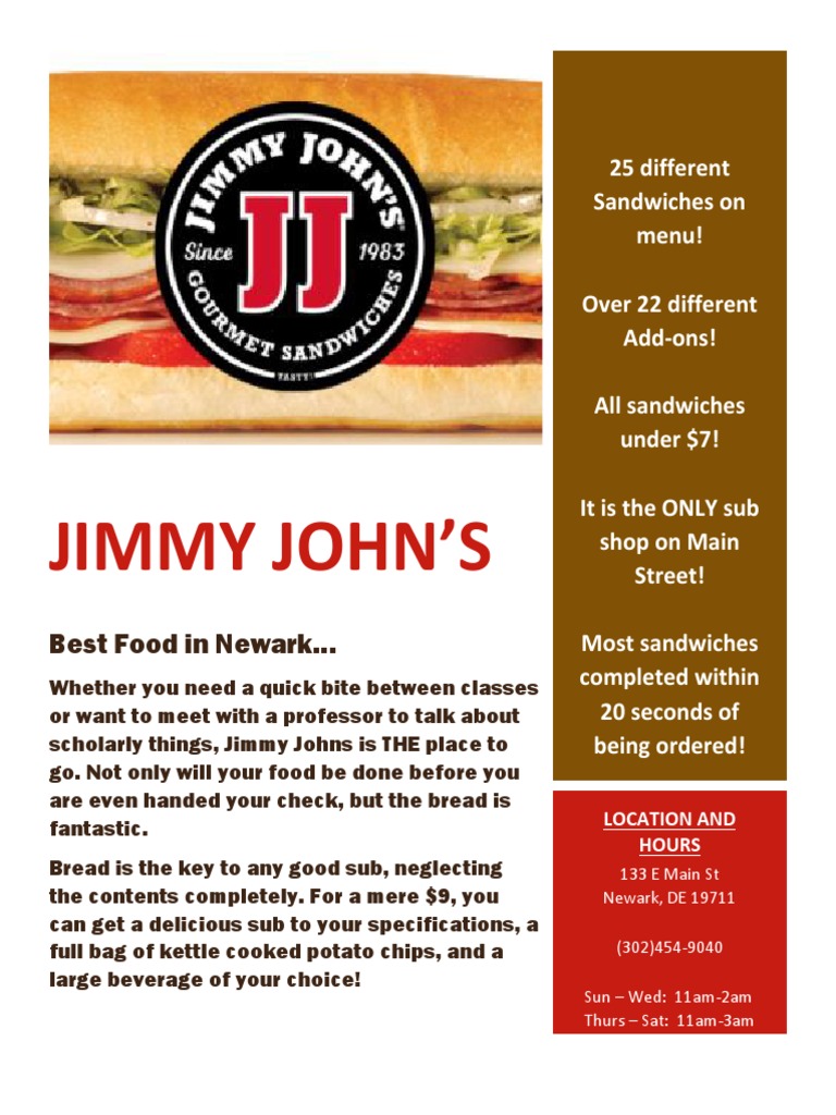 Jimmy Johns Flyer | PDF